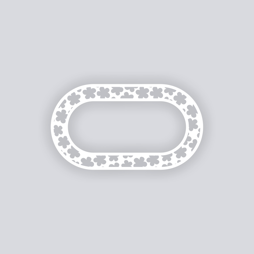 Ditsy Flowers Rounded Rectangle Rim Clay Stencil – Smashed Clay + Studios