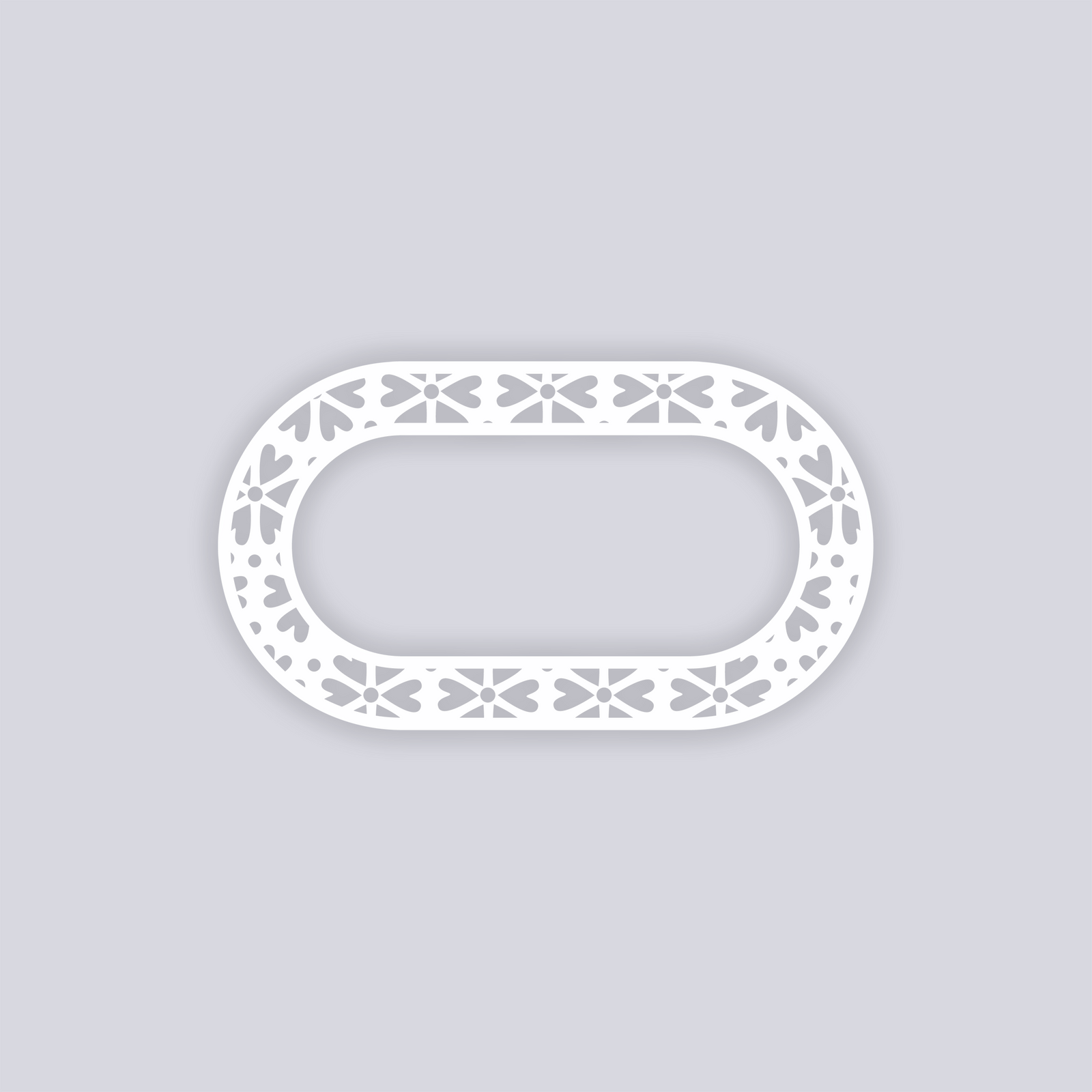 Simple Flower Rounded Rectangle Rim Clay Stencil – Smashed Clay + Studios
